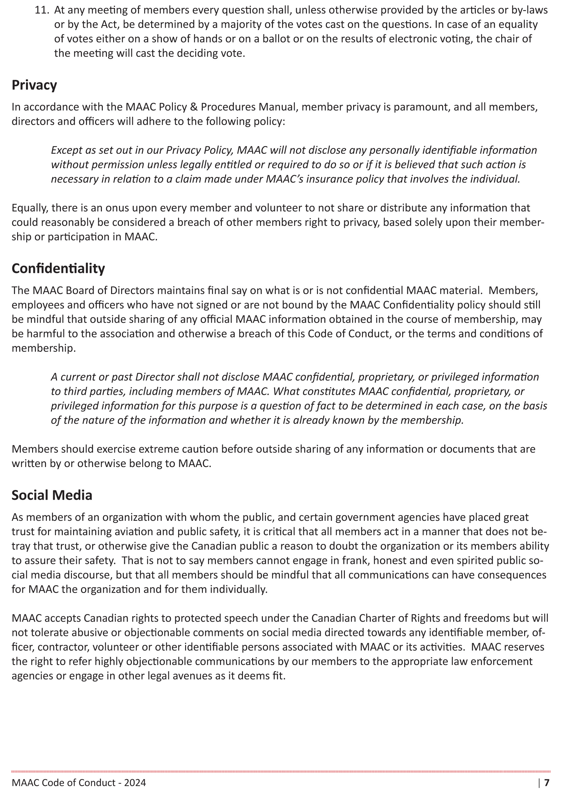 MAAC - Code of Conduct